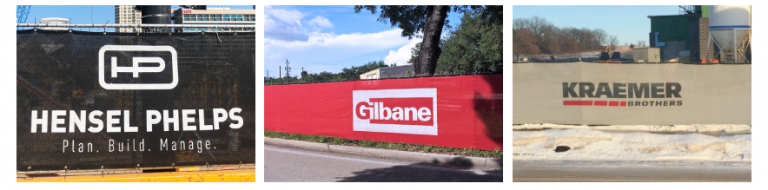 Construction Fence Screen With Logos - Midwest Cover